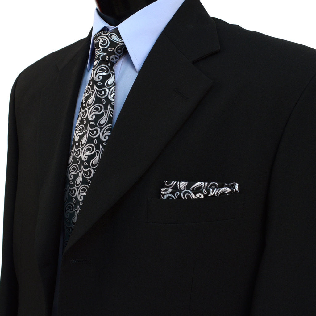 Men's Paisley Tie & Matching Pocket Round Handkerchief /Hanky Set ...